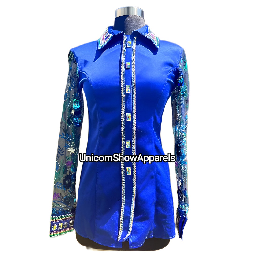 Royal Blue Show Shirt Showmanship Shirt Western Show Shirt Horse Show ...