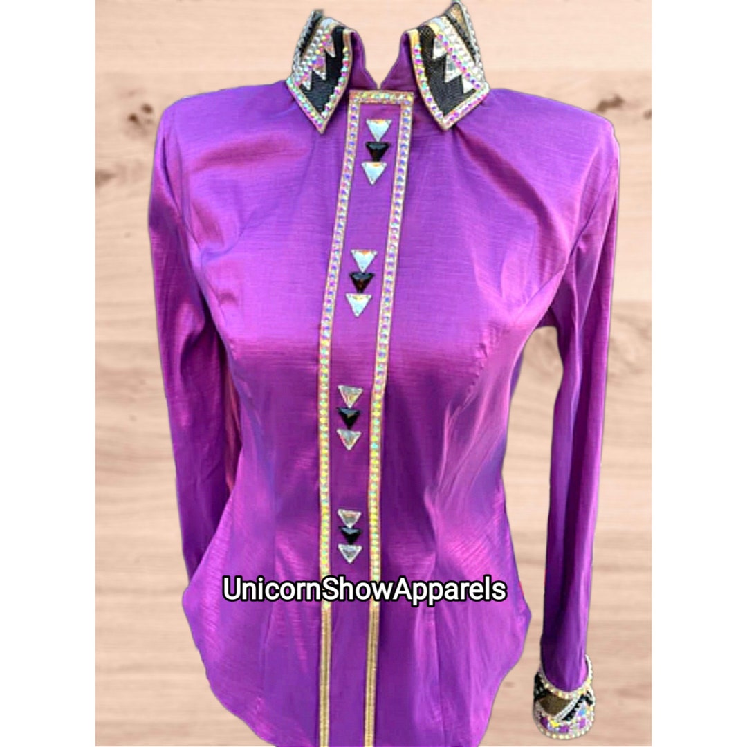 Purple Showmanship Shirt Western Show Shirt Horse Riding Shirt Women ...