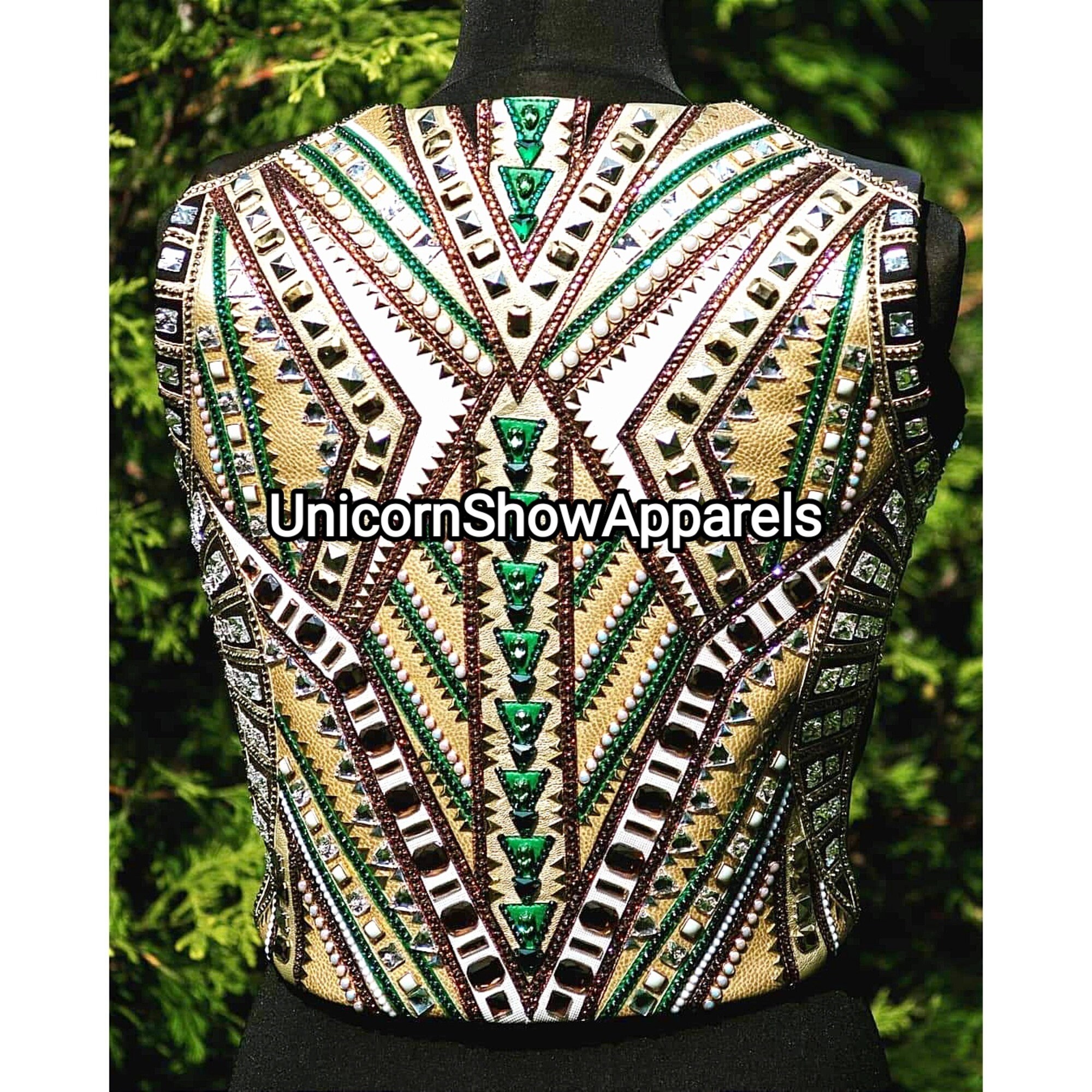 Golden Green Show Vest Western Show Vest Showmanship Outfits for Women ...