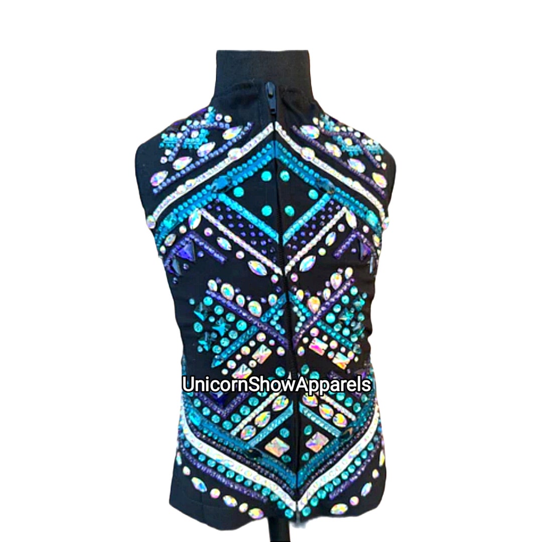 Turquoise Show Vest Western Show Vest Showmanship Outfits for Women ...