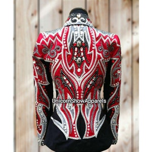 Red and Silver Show Jacket Showmanship Jacket Western Show Jacket Horse ...