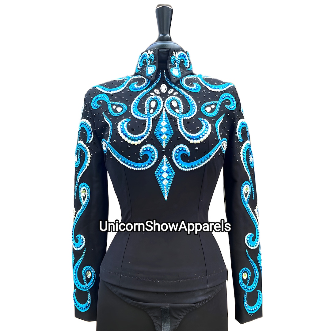 Blue Showmanship Shirt Western Show Shirt for Show Horse Show Shirt ...