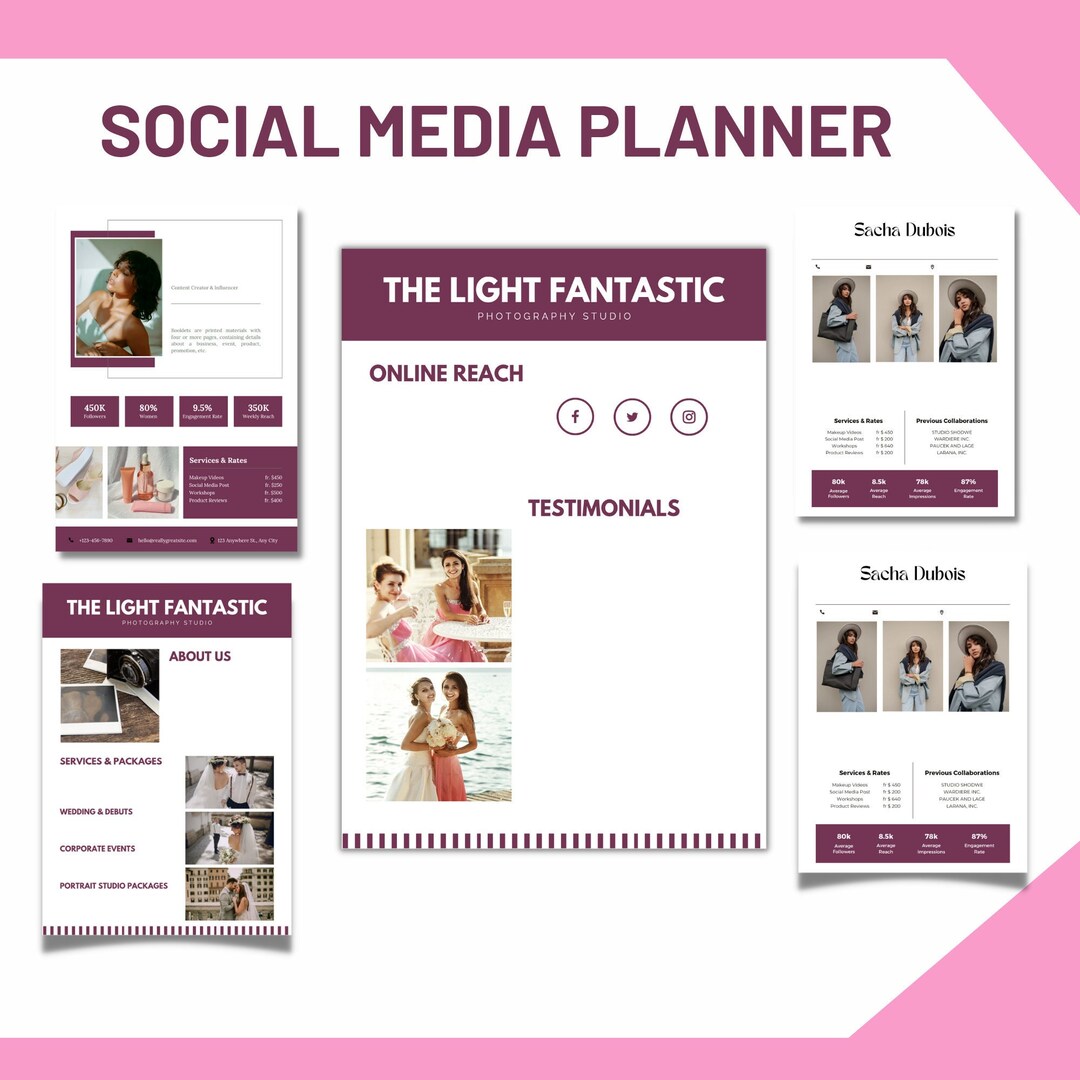 Social Media Kit Template Influencer Kit, Blogger Media Kit, Modelling ...