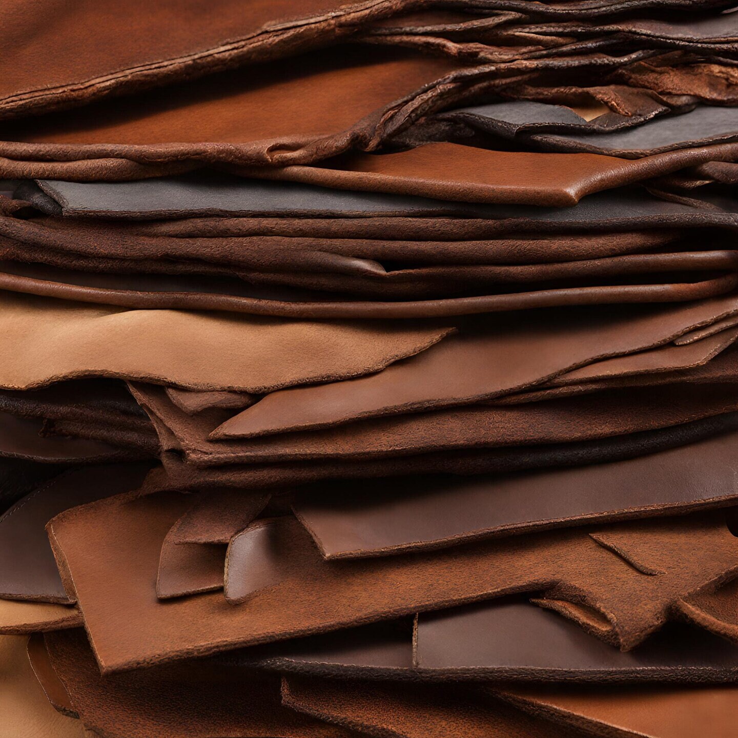 Leather Scraps, 1 Lb. Premium Italian Cowhide Leather Pieces ...