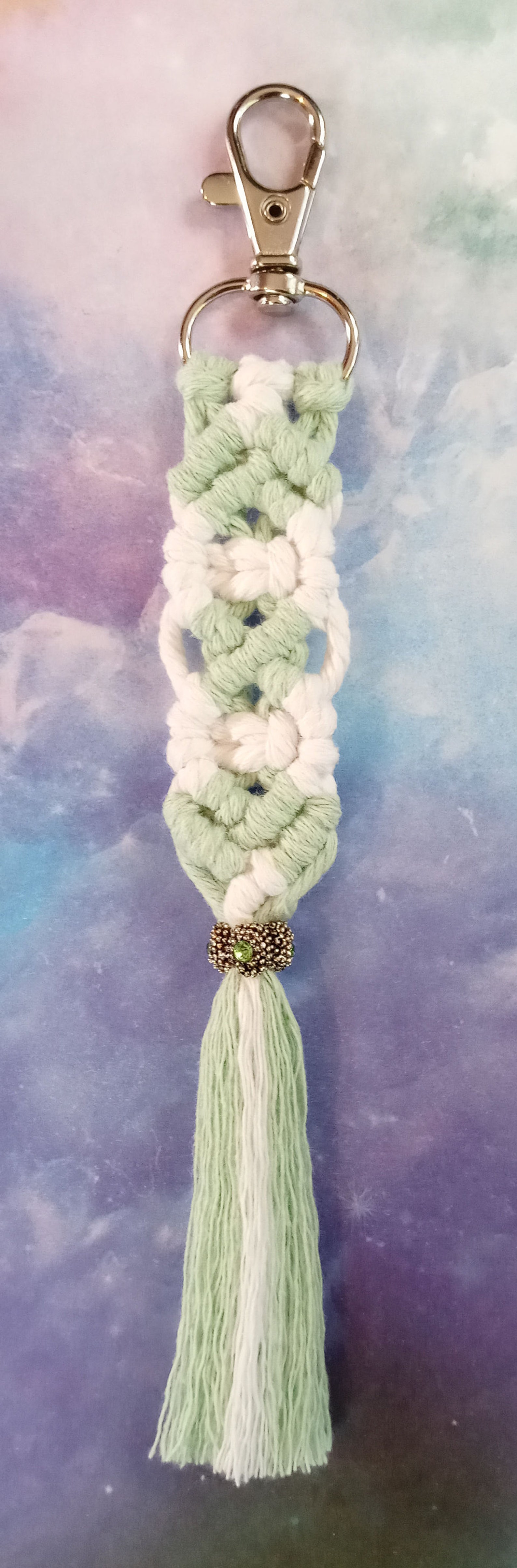 Macrame Glittering Gaze Keychain - Etsy