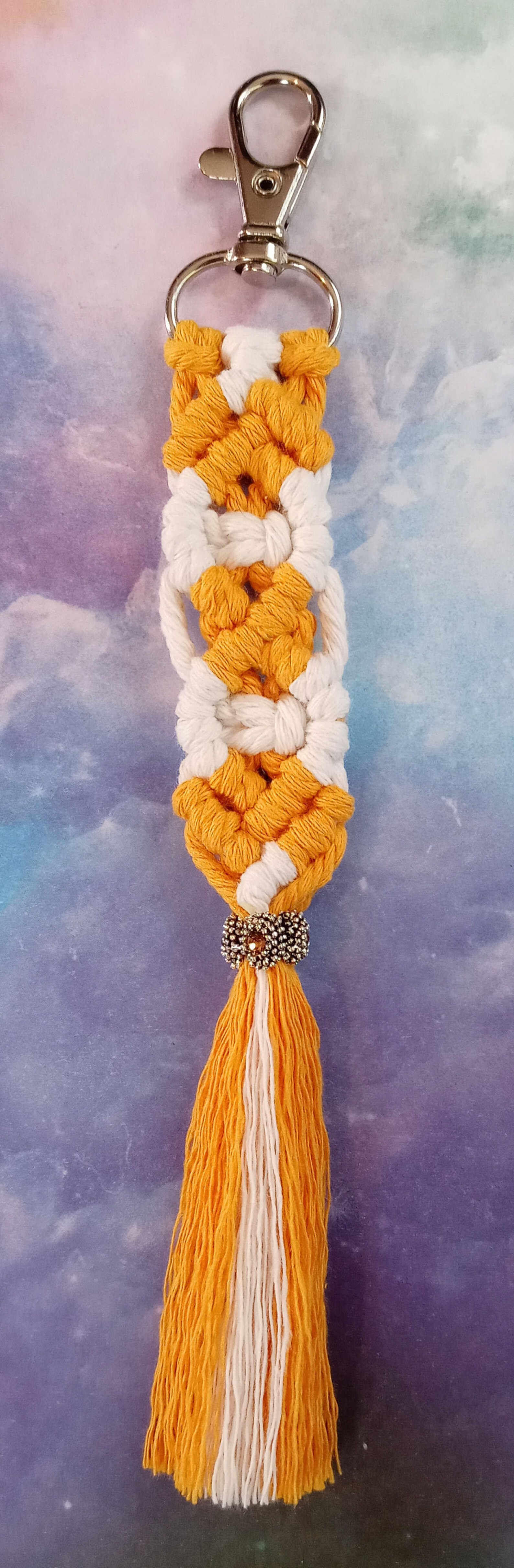 Macrame Glittering Gaze Keychain - Etsy