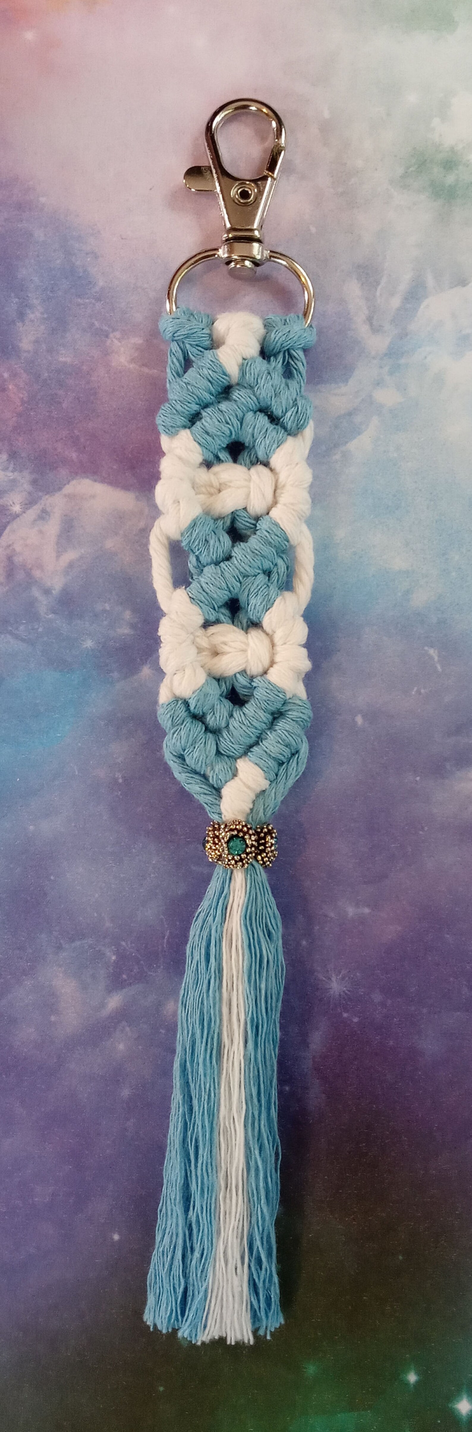 Macrame Glittering Gaze Keychain - Etsy