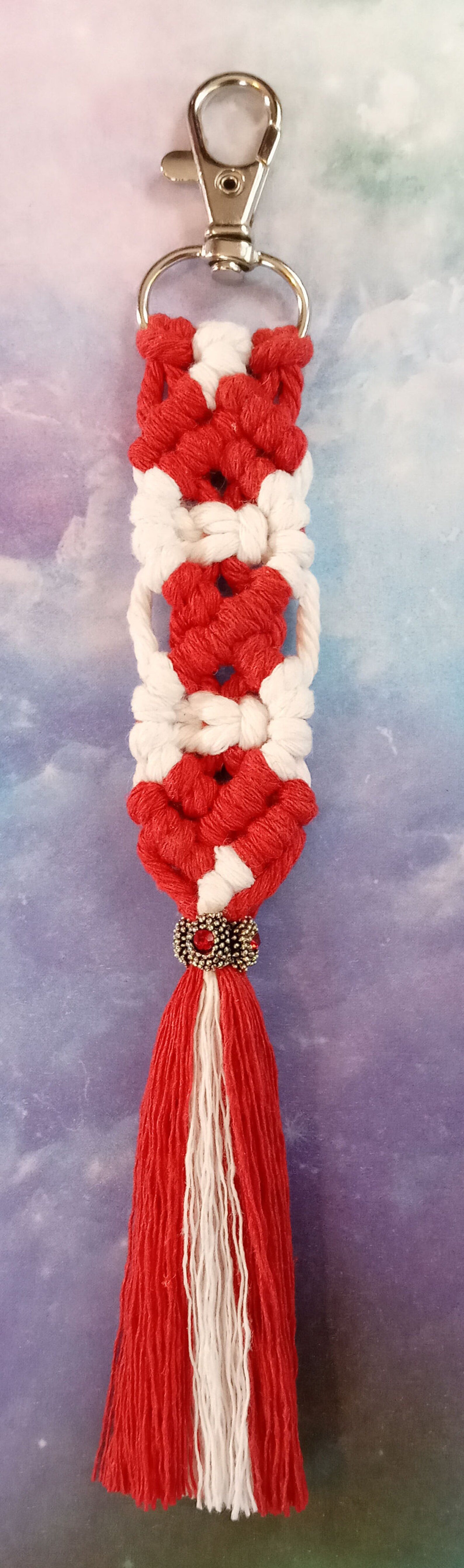 Macrame Glittering Gaze Keychain - Etsy