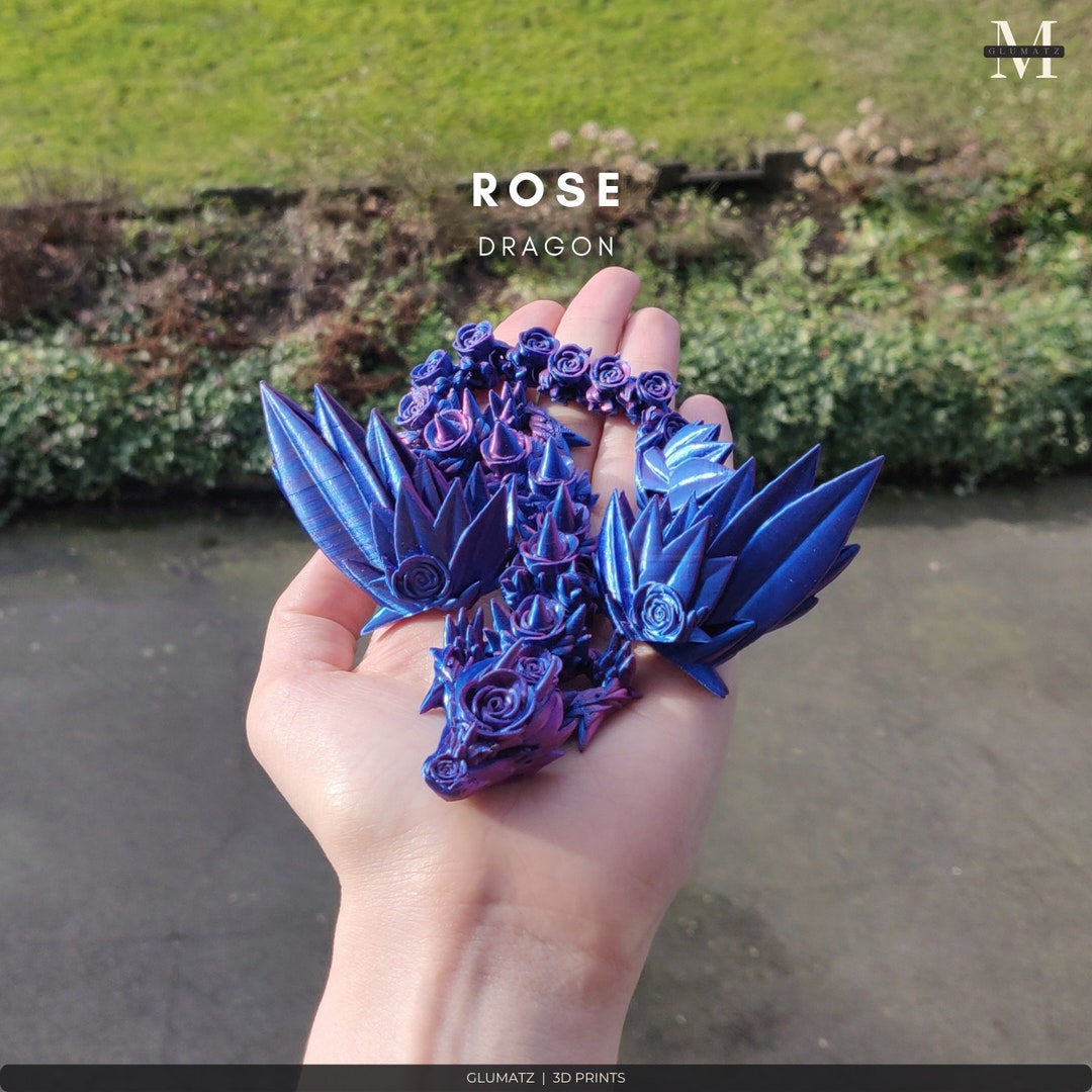 Winged Rose Dragon, Articulating Flexi Dragon, Fidget Toy for Kids ...