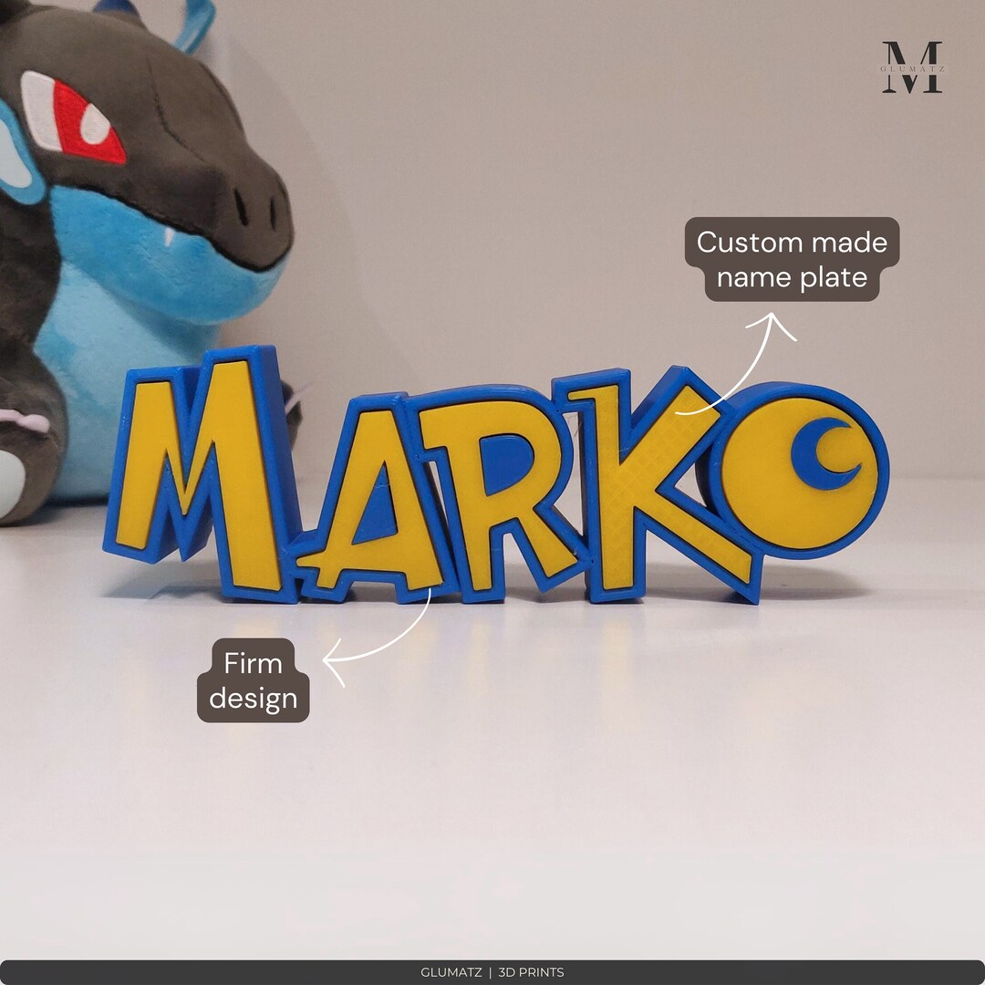 Personalized Pokemon Name Plate, Desk Font Sign, Custom Design, 3D ...