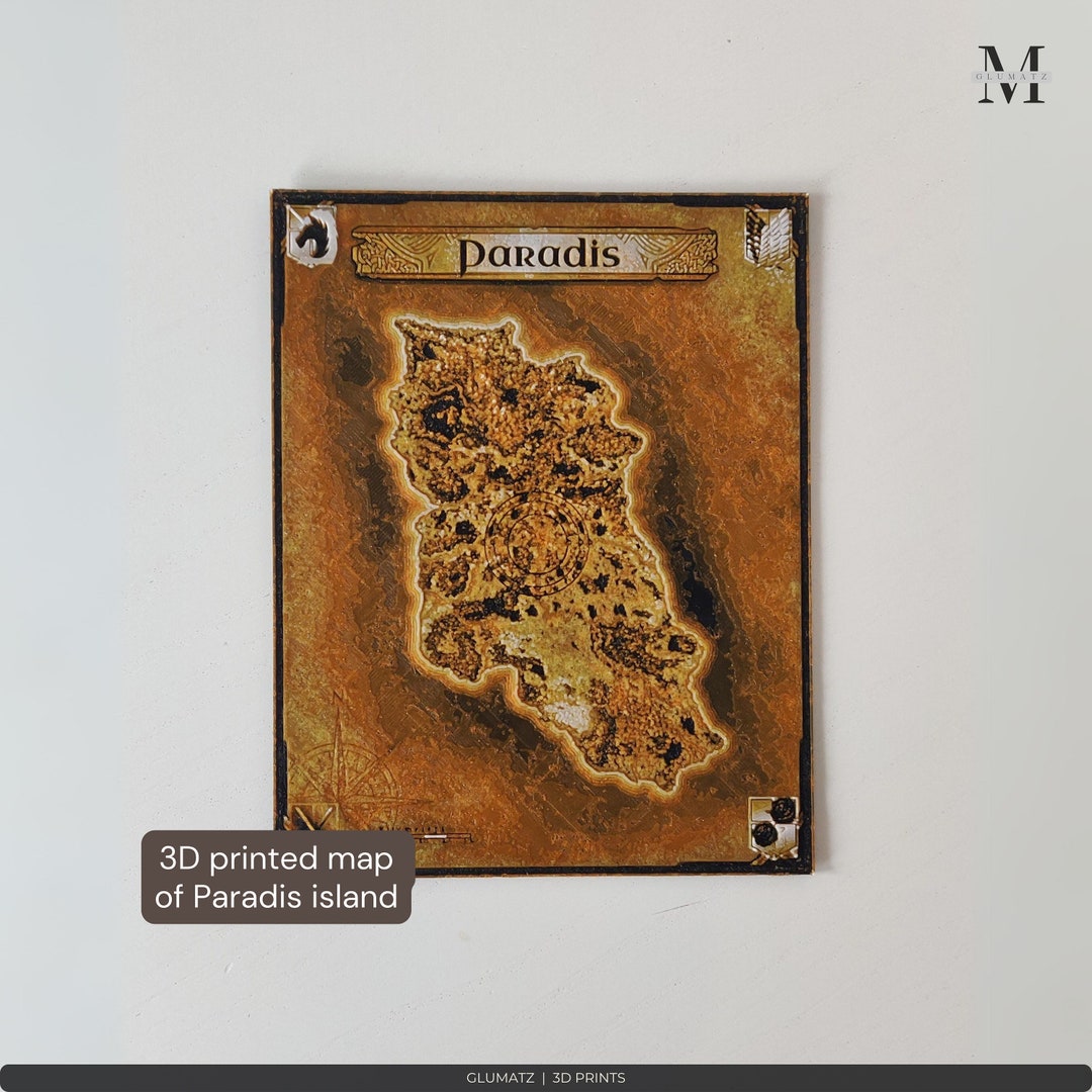 Paradis Map Inspired by Attack on Titan, 3D Print, Custom Design, Great ...