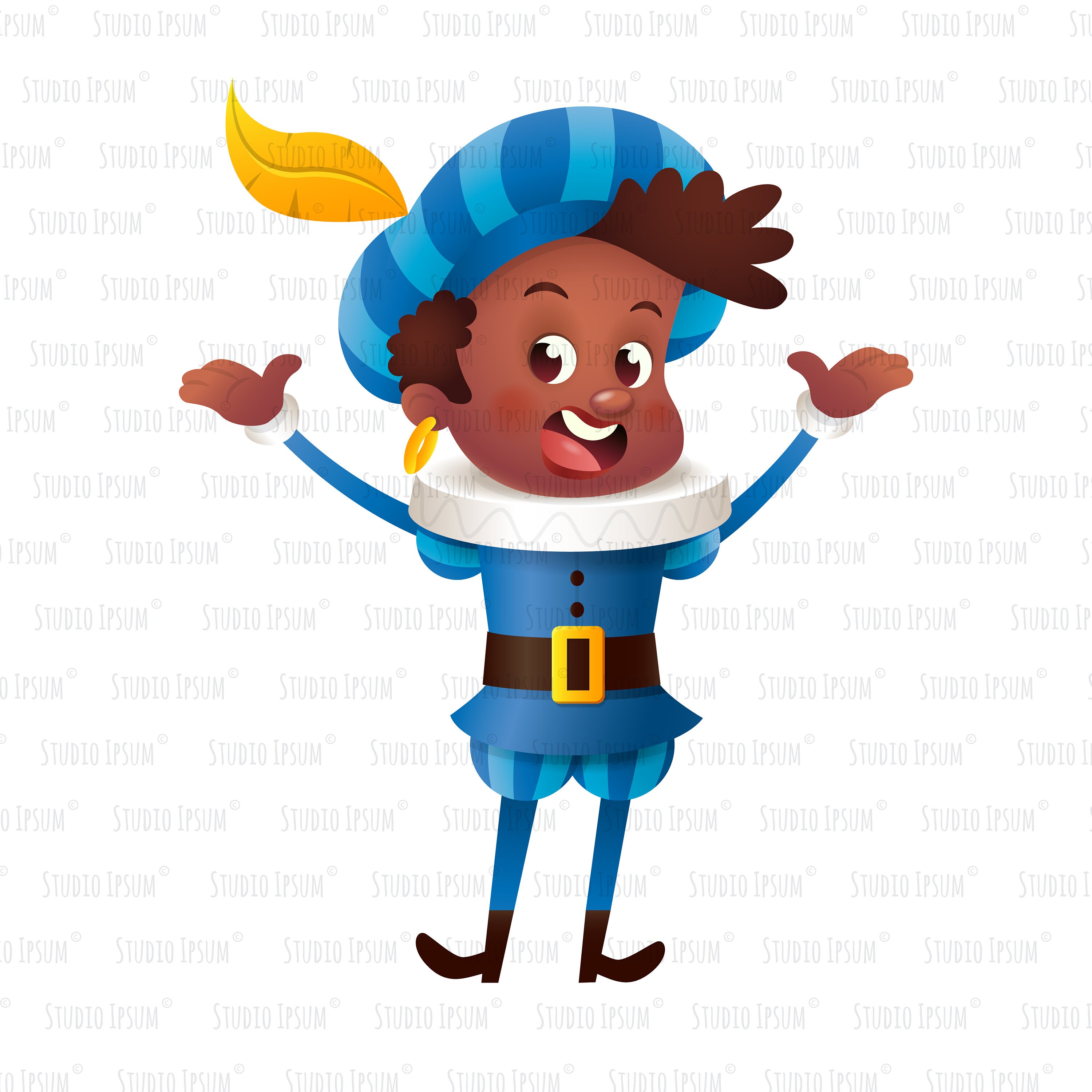 Cute Sinterklaas Helper Piet in Blue Costume - Dutch Holidays - Etsy