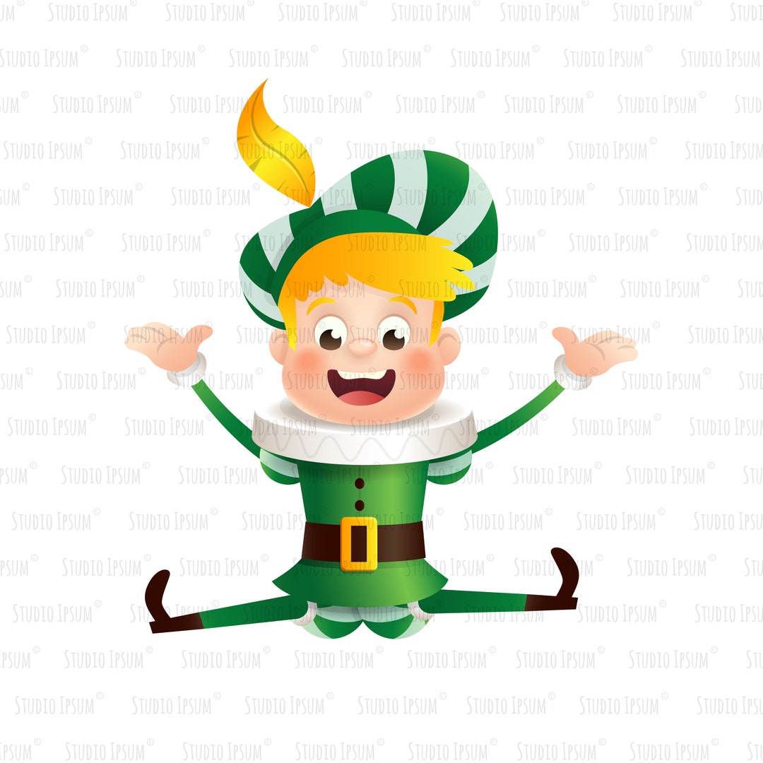 Cute Sinterklaas Helper Piet in Green Costume Jumping Happy - Etsy