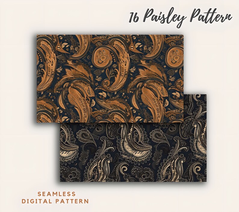 16 Paisley Seamless Digital Pattern, Buta Seamless Digital Paper ...
