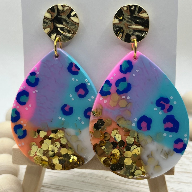 Resin Earrings - Etsy