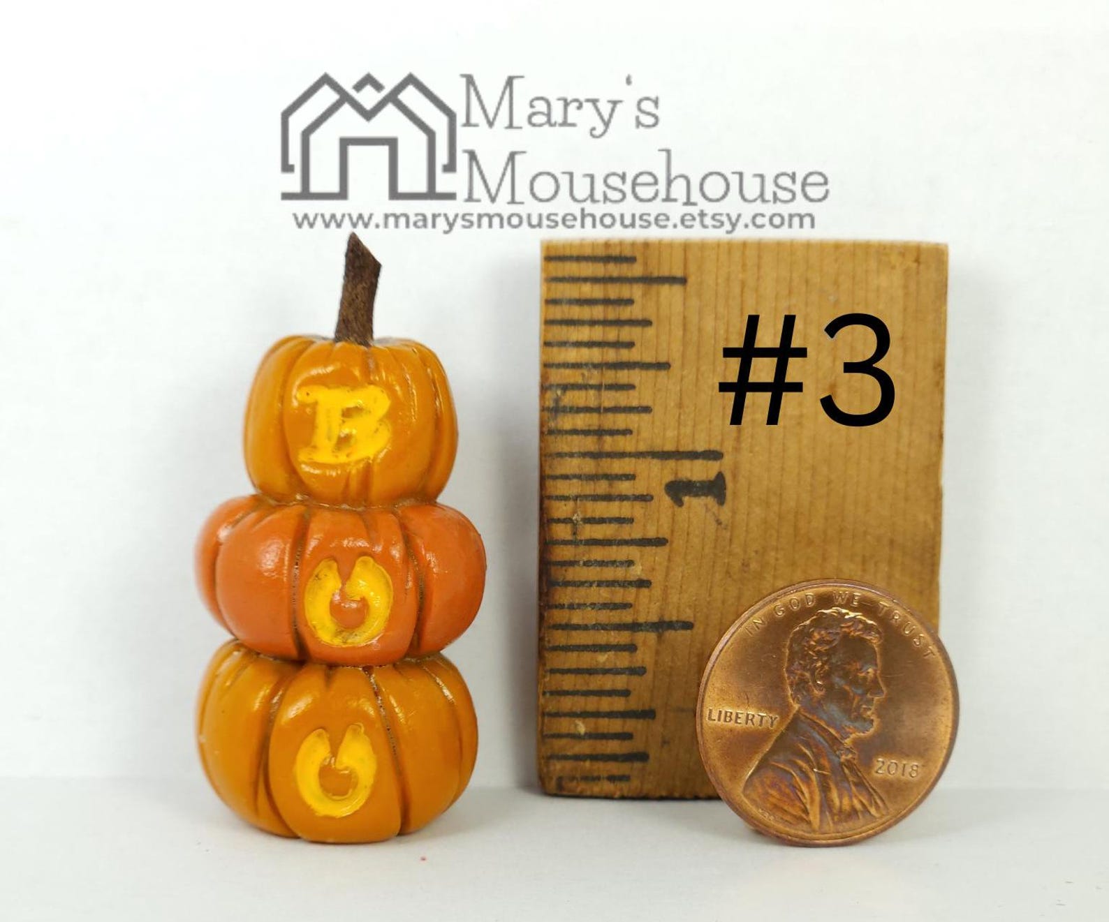 Miniature Halloween Pumpkin Stack – 1:12 Scale Haunted Dollhouse Decor ...