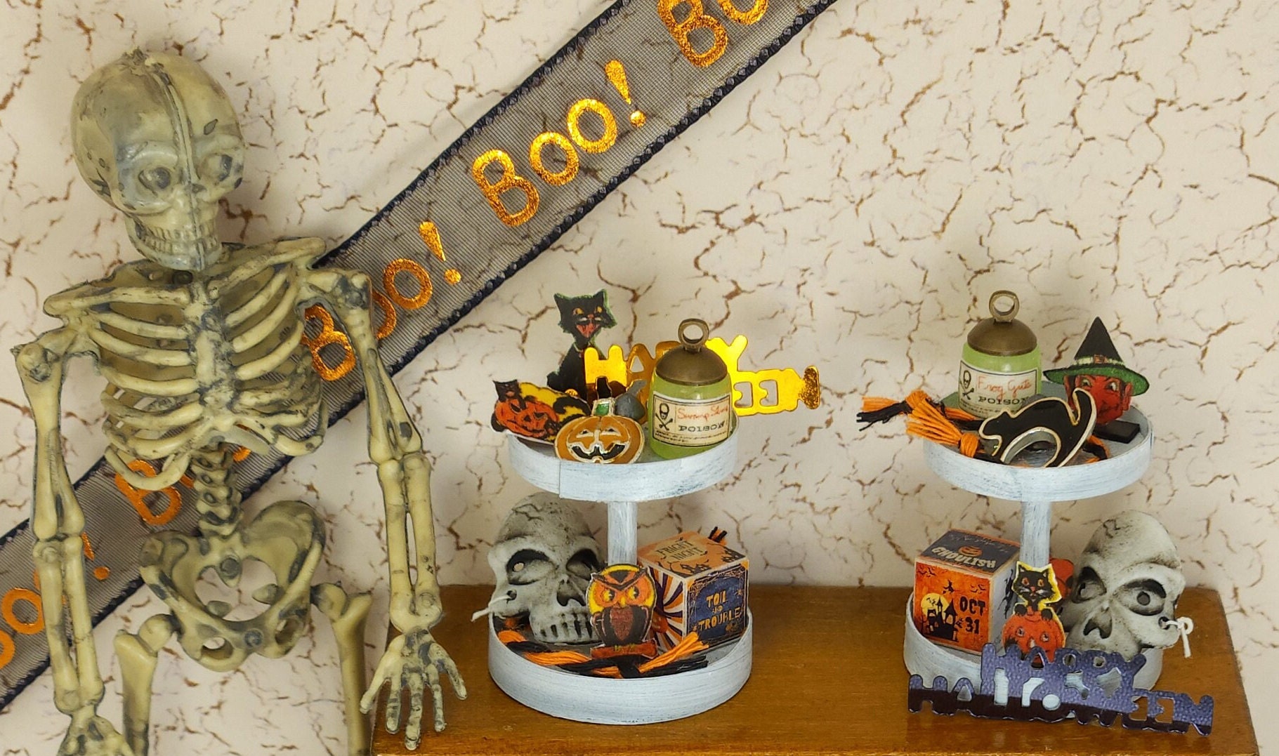 Dollhouse Miniature Halloween Accessories W/ or W/out Tiered Tray 1:12 ...