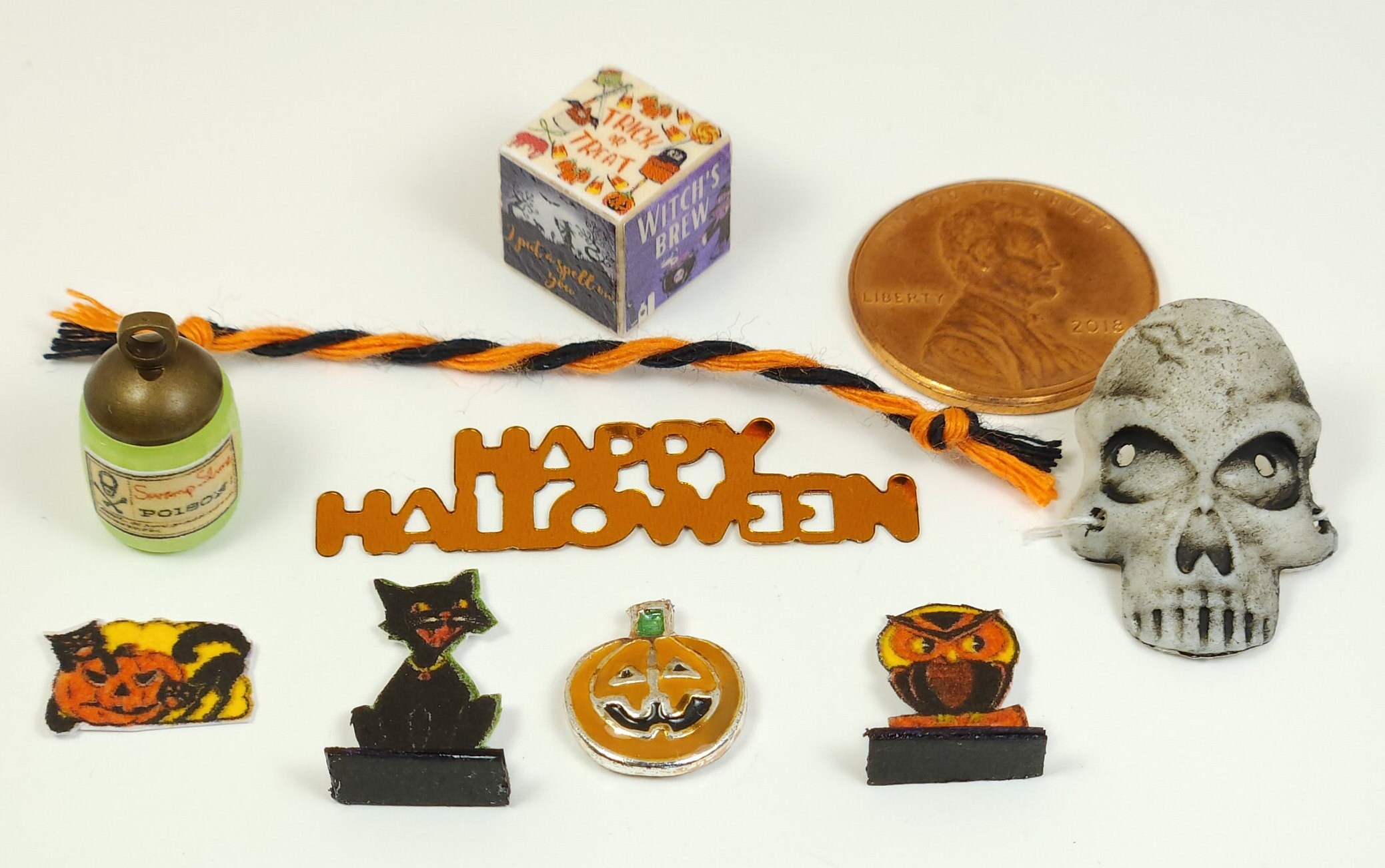 Dollhouse Miniature Halloween Accessories W/ or W/out Tiered Tray 1:12 ...