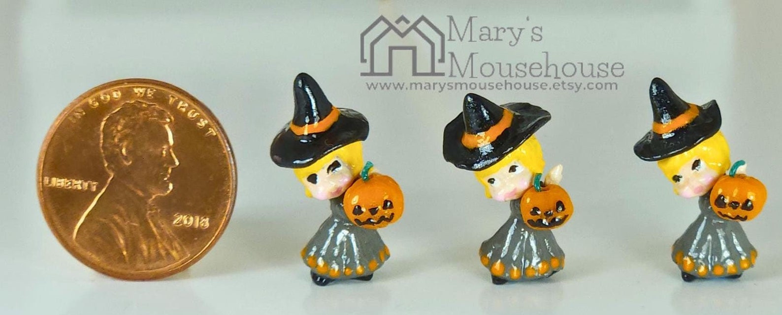 Miniature Halloween Witch Figurine – 1:12 Scale Dollhouse Decor - MADE ...