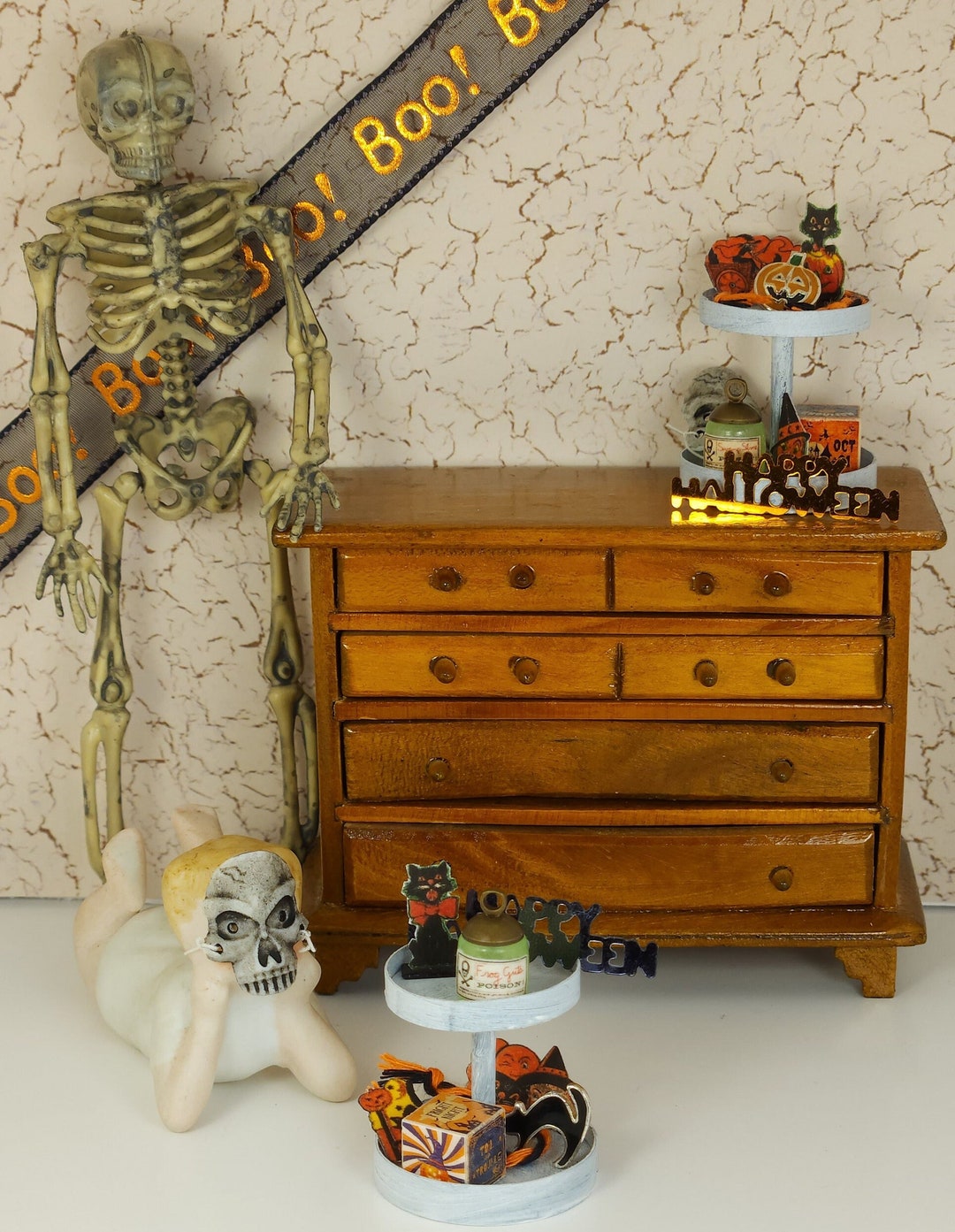 Dollhouse Miniature Halloween Accessories W/ or W/out Tiered Tray 1:12 ...
