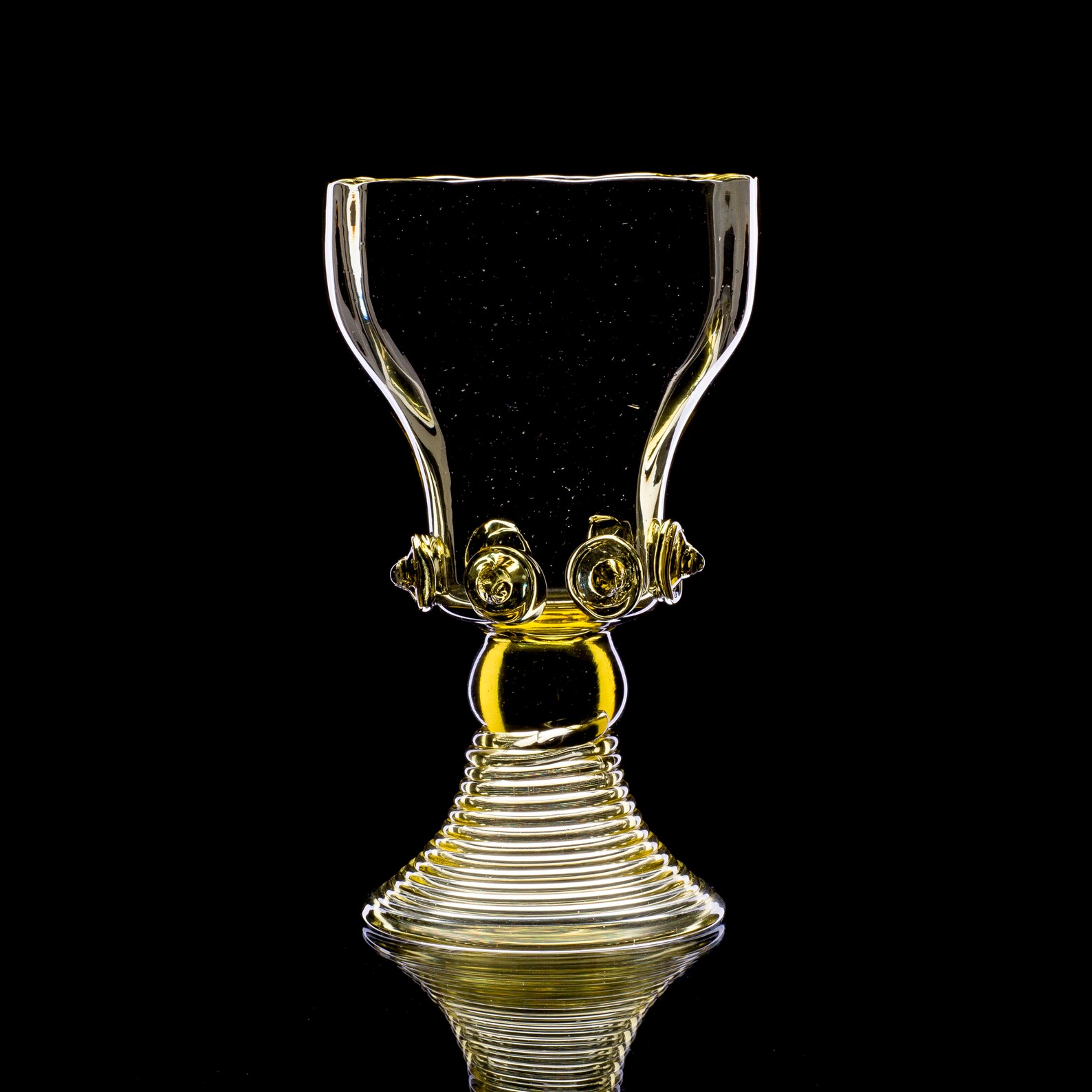 KING ARTHUR Large Medieval Glass Goblet Czech Green Forest Goblet ...