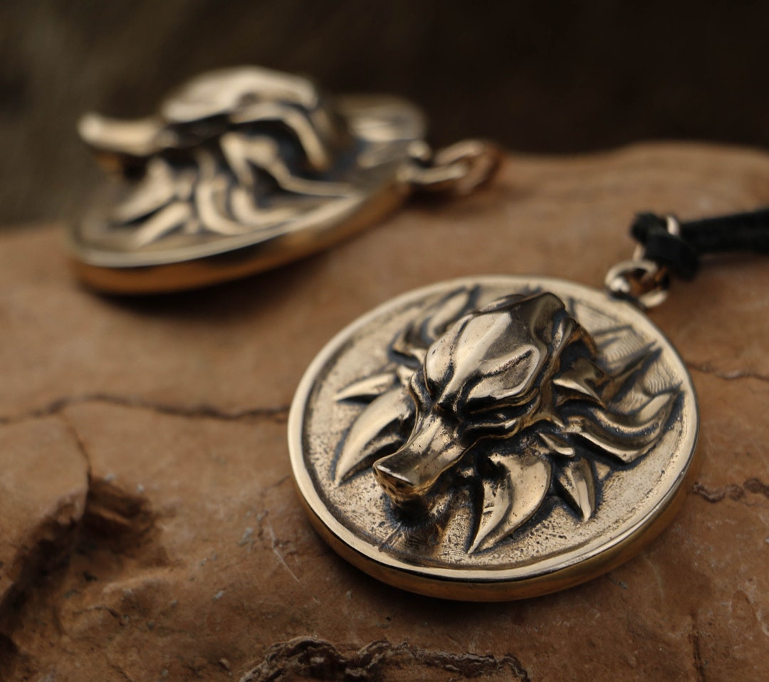 WOLF SLAVIC WARRIOR Pendant Bronze Mythology Werewolf Vlkodlak Jewel ...