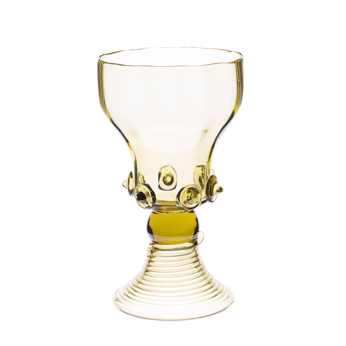 KING ARTHUR Large Medieval Glass Goblet Czech Green Forest Goblet ...