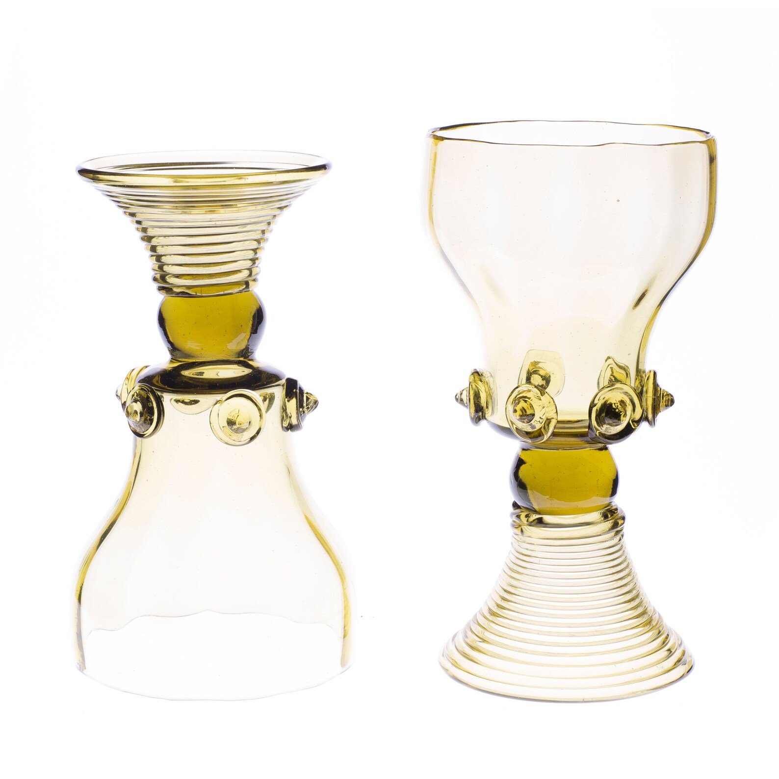 KING ARTHUR Large Medieval Glass Goblet Czech Green Forest Goblet ...