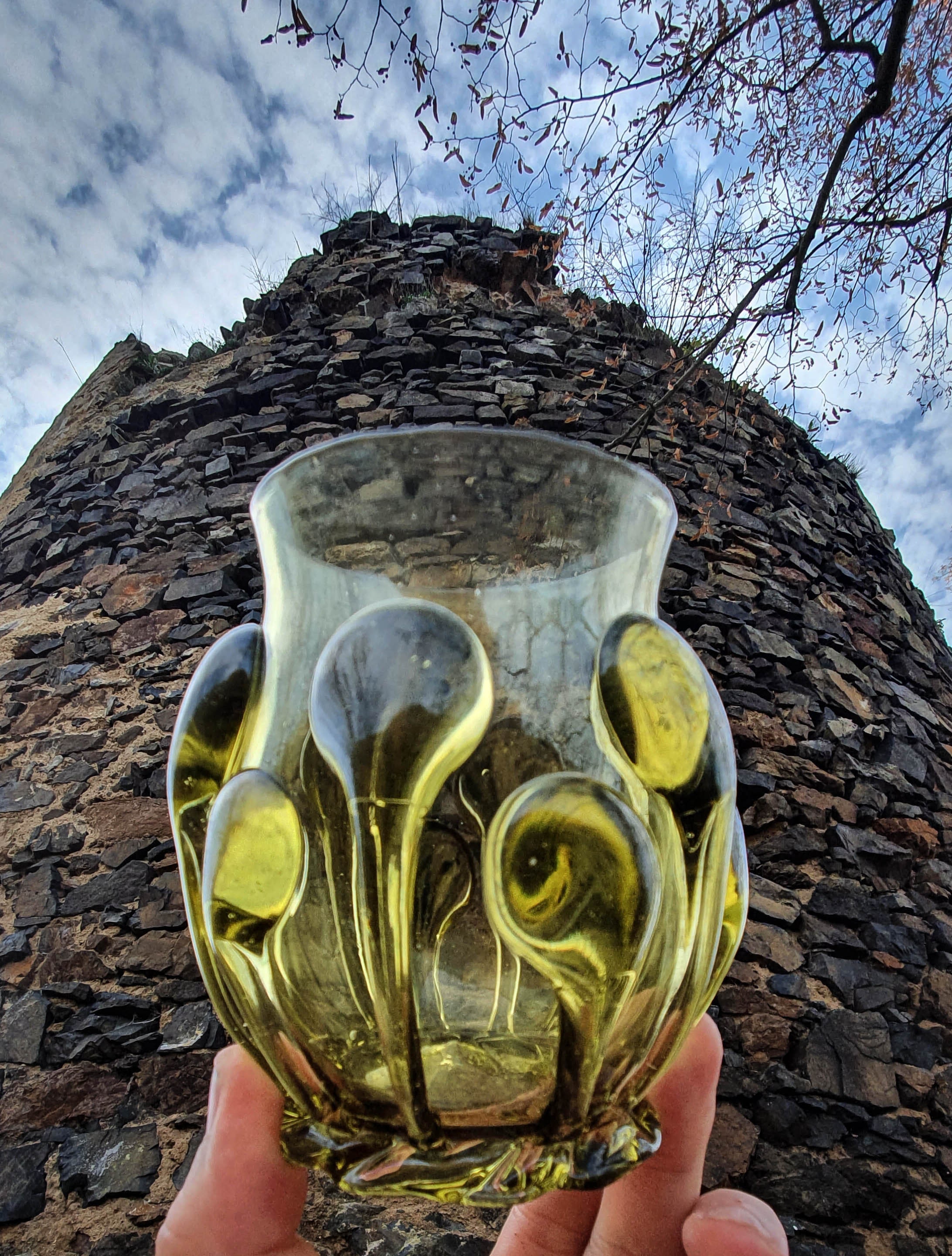 MEDIEVAL GOBLET BOHEMIA, Green Forest Glass Cup Replica Middle Ages ...