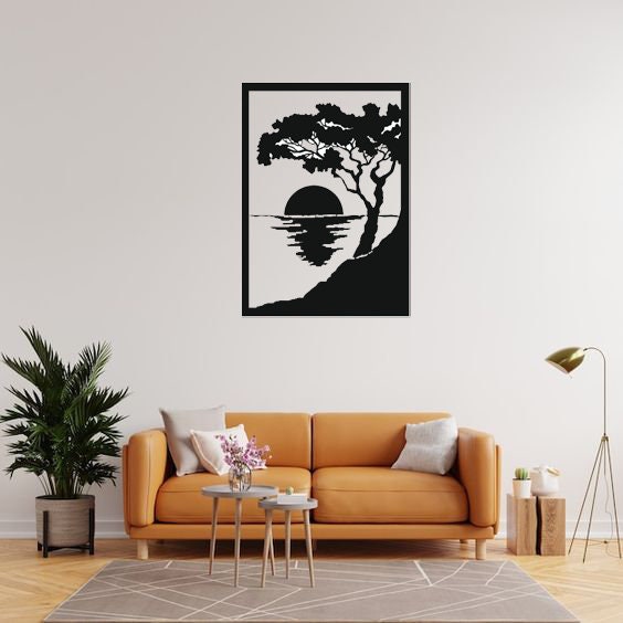 SUNSET Metal Wall Art With Led Light Personalized Name - Etsy