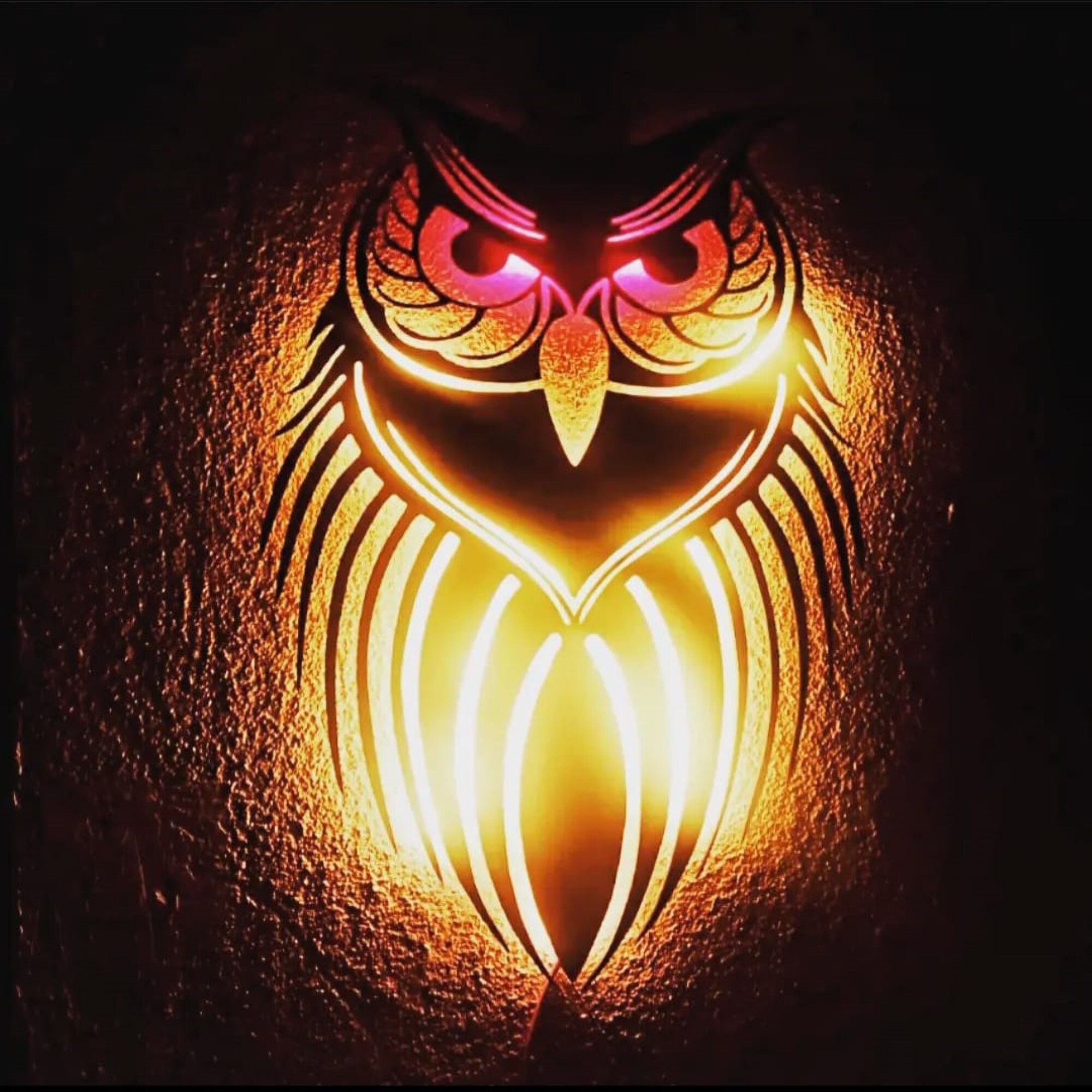 OWL, Led Işıklı, LED Metal Duvar Sanatı, Led Tabela Metal, LED Lights ...