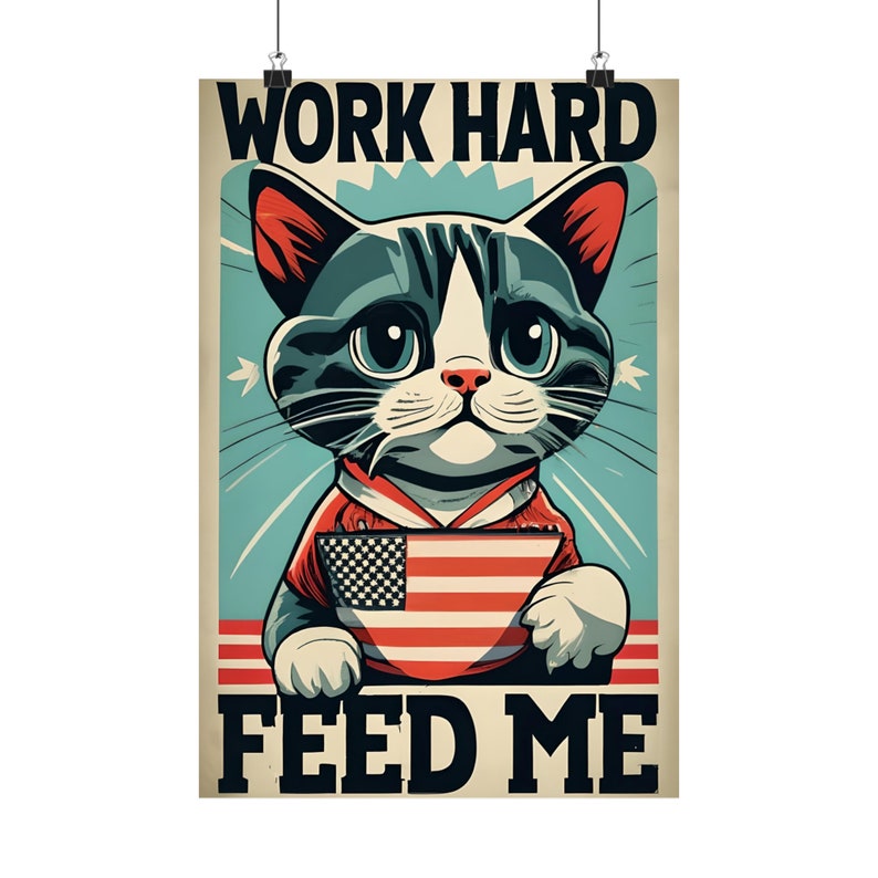 Cute Cat Poster Motivational Kittens Adorable Feline Art Inspiring ...