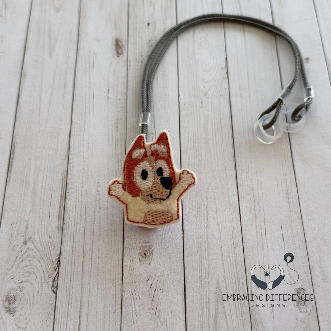 Waving Brown Dog Hearing Aid or Cochlear Implant Leash / Retention Cord ...