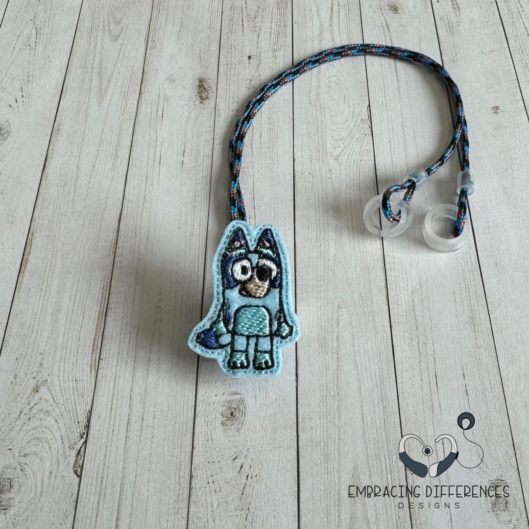 Standing Blue Dog Hearing Aid or Cochlear Implant Leash / Retention ...