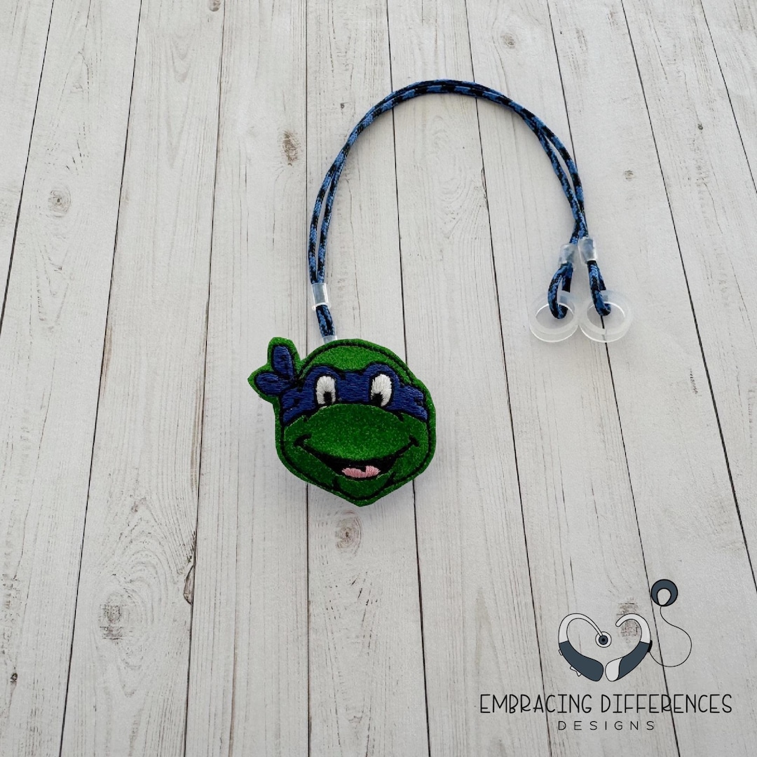 Vinyl Blue Turtle Hero Ninja Hearing Aid or Cochlear Implant Leash ...