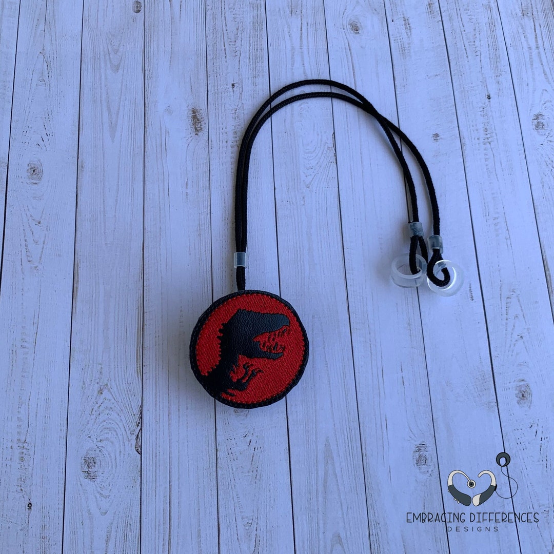 Dinosaur Outline Hearing Aid or Cochlear Implant Leash / Retention Cord ...