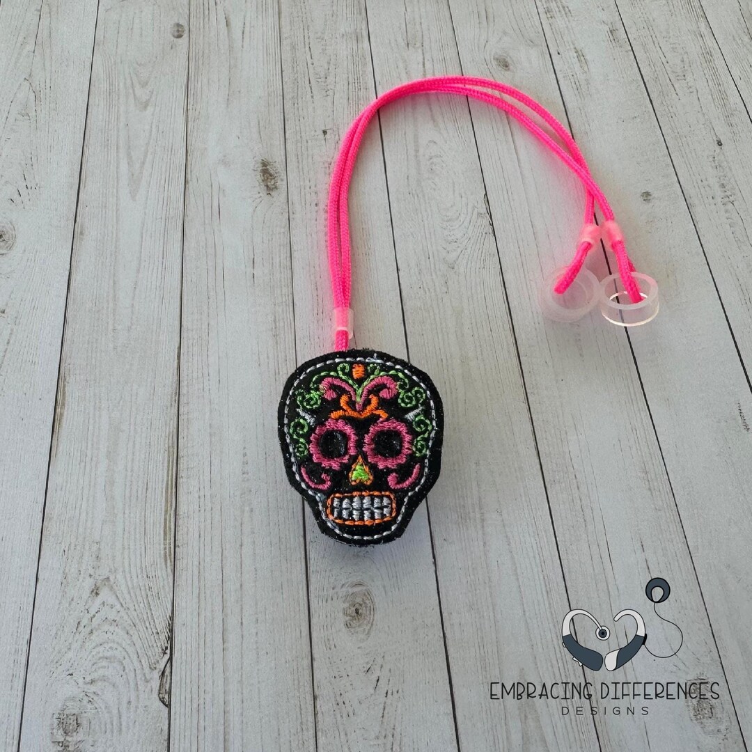 Sugar Skull Hearing Aid or Cochlear Implant Leash / Retention Cord ...