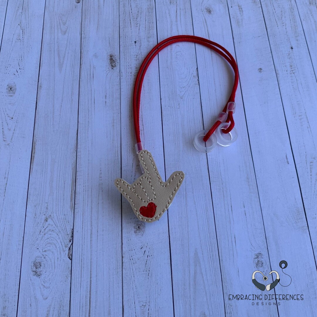 ASL I Love You Sign Hand With Heart Light Hearing Aid or Cochlear ...