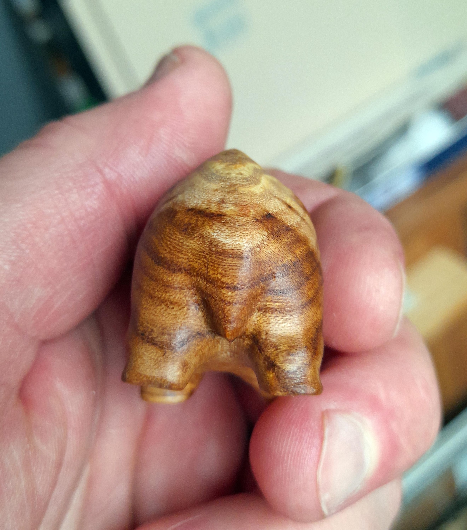Mammoth Cub Carved From Elm Wood. the Tusks Are Carved From White El ...