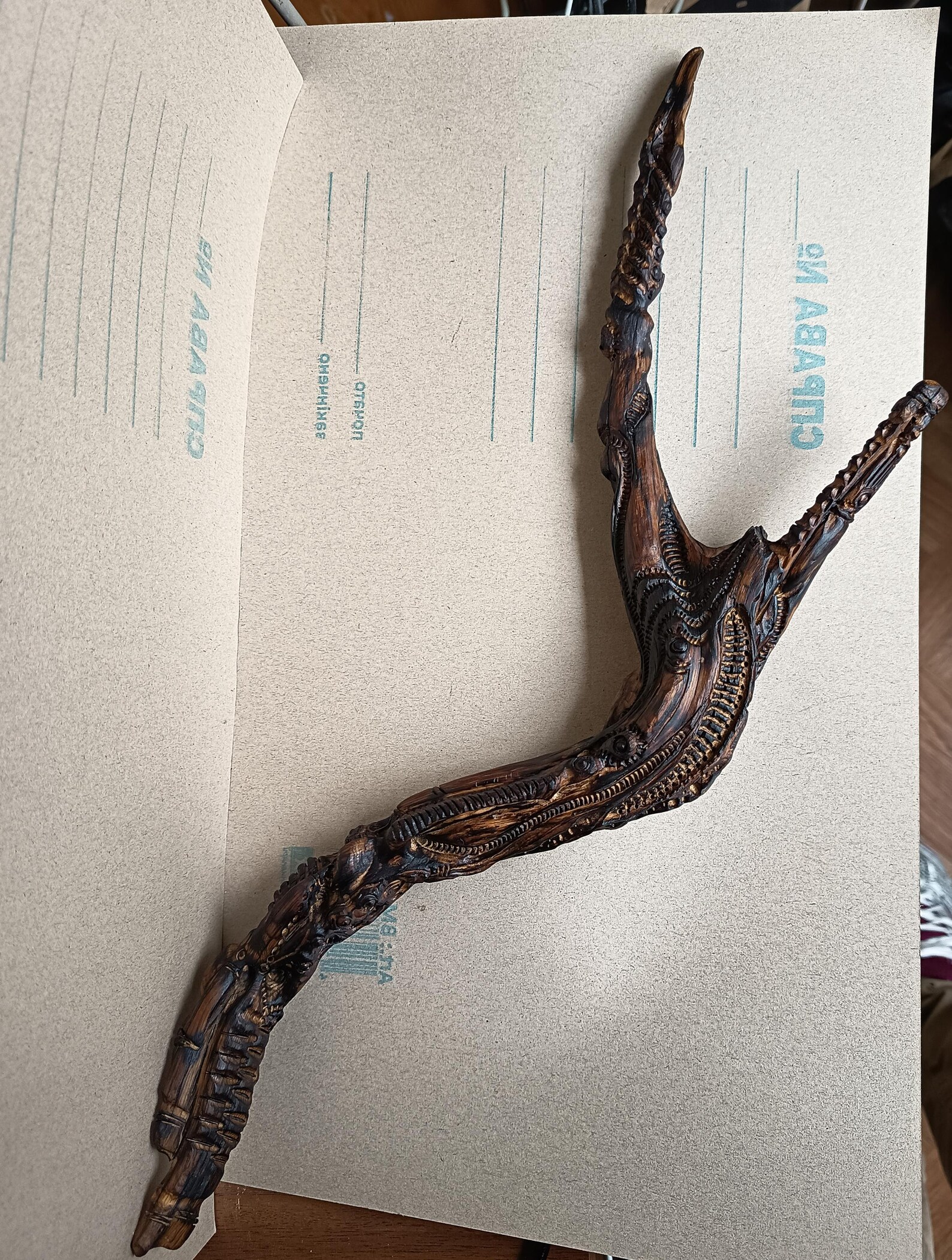 Artifact 2. A Piece of the Beast. Alien Xenomorph Inspired Wood Carving ...