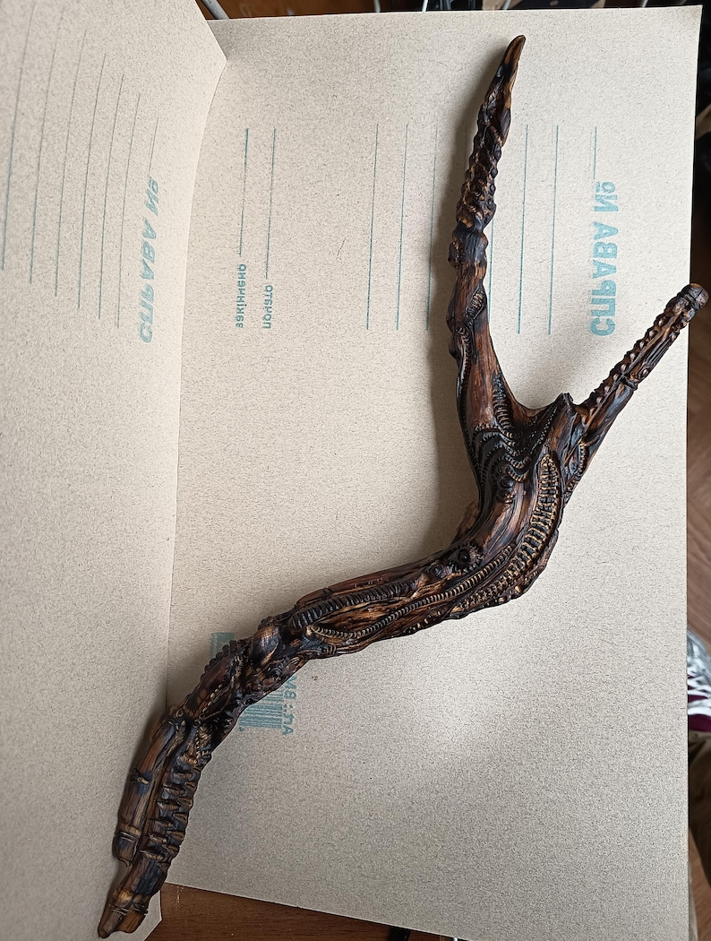 Artifact 2. A Piece of the Beast. Alien Xenomorph Inspired Wood Carving ...
