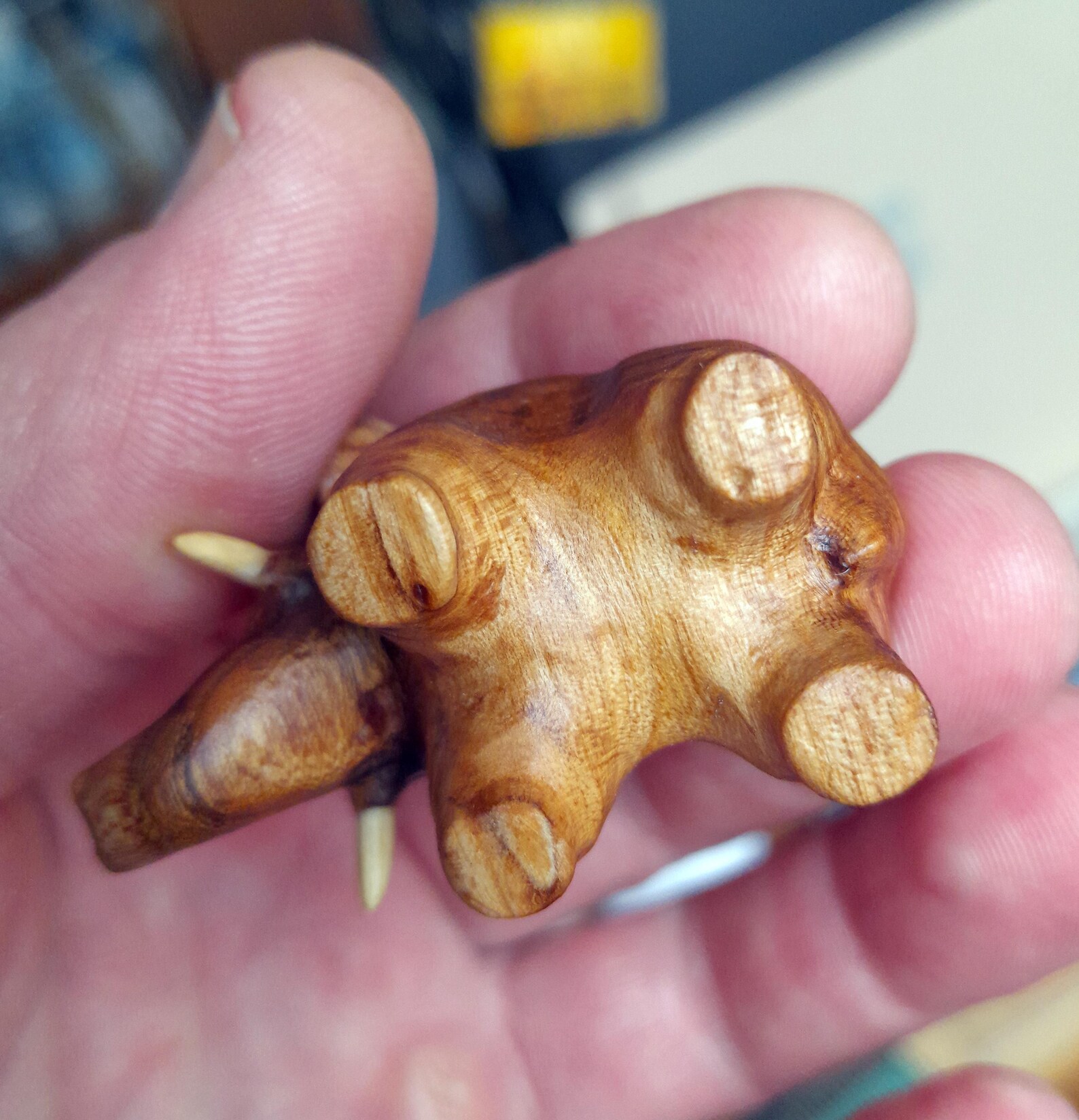 Mammoth Cub Carved From Elm Wood. the Tusks Are Carved From White El ...