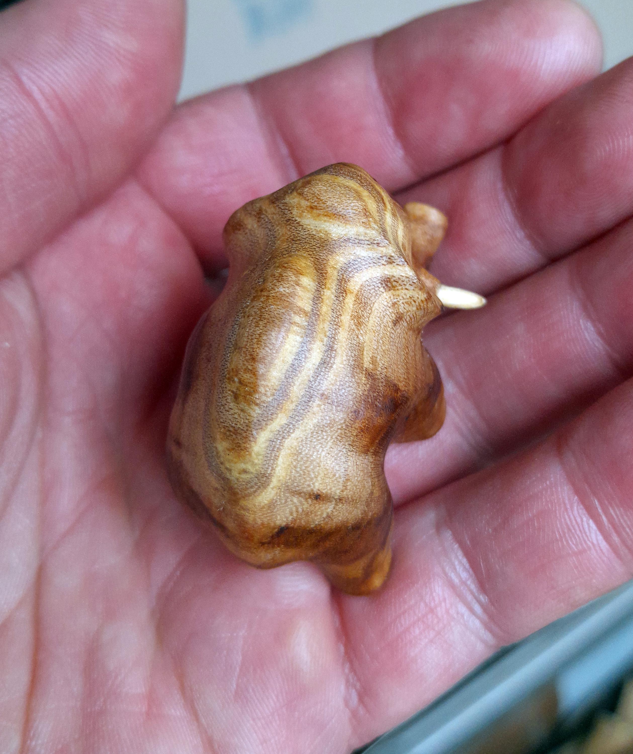 Mammoth Cub Carved From Elm Wood. the Tusks Are Carved From White El ...