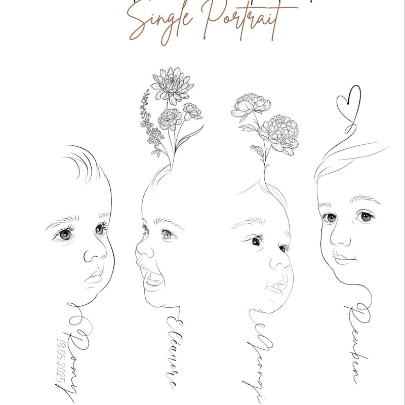 Tattoo Baby Side Profile - Etsy