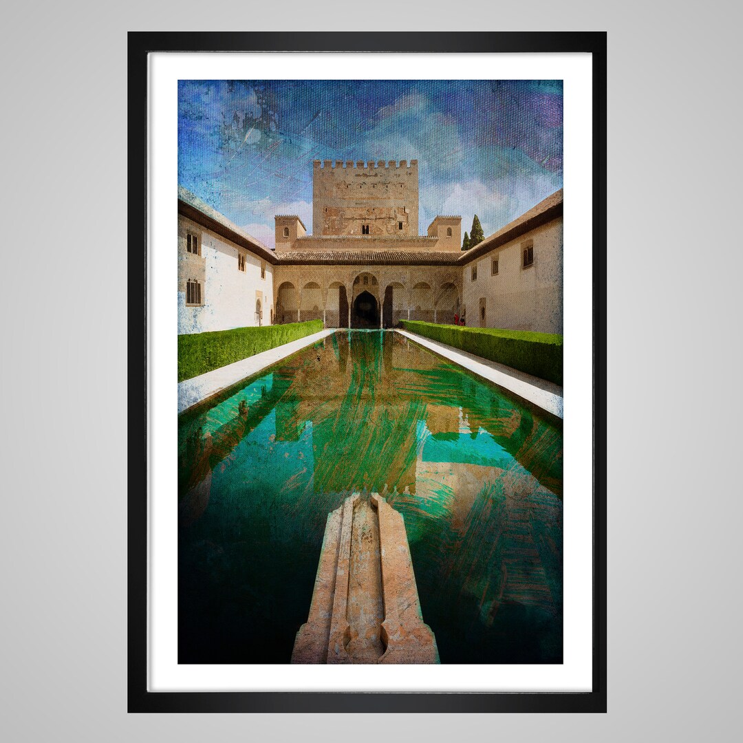 Vintage Alhambra Palace Print, Granada Alhambra Poster, Andalusia ...