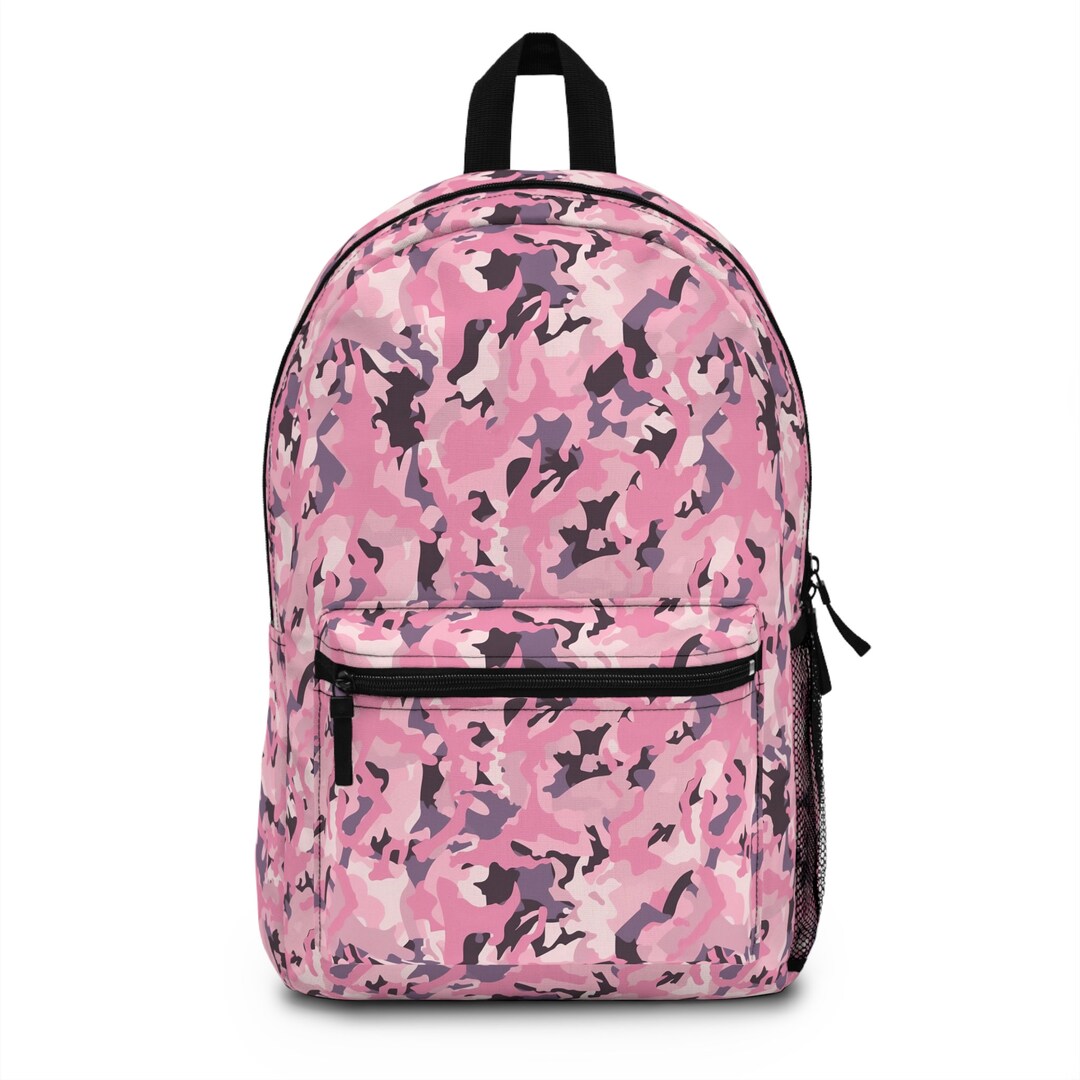 Pink Camo Waterproof Backpack, Gamer Girl Backpacks, Girls Womens ...