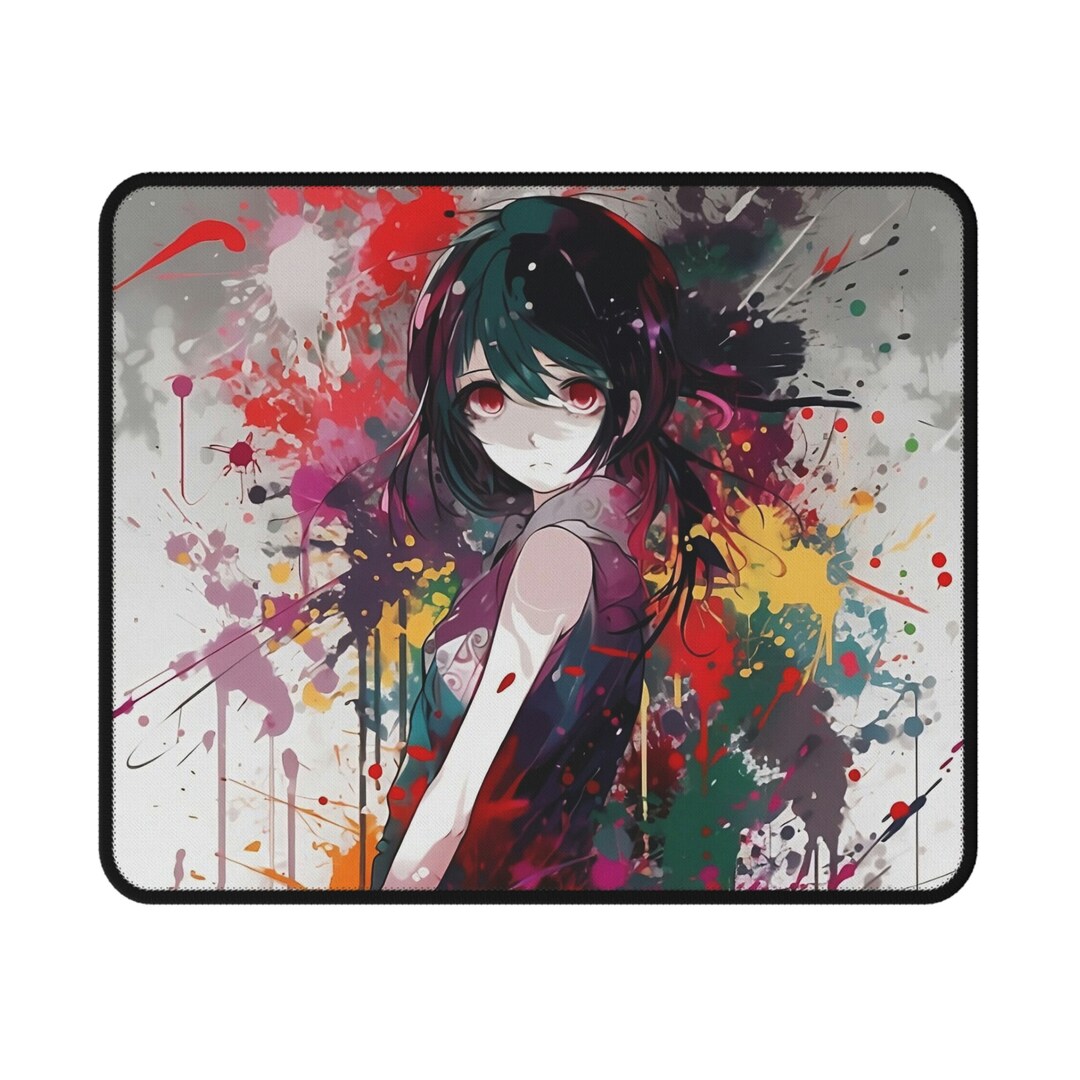 Paint Splatter Anime Non-slip HD Mouse Pad, Colorful Gamer Desk Mat ...