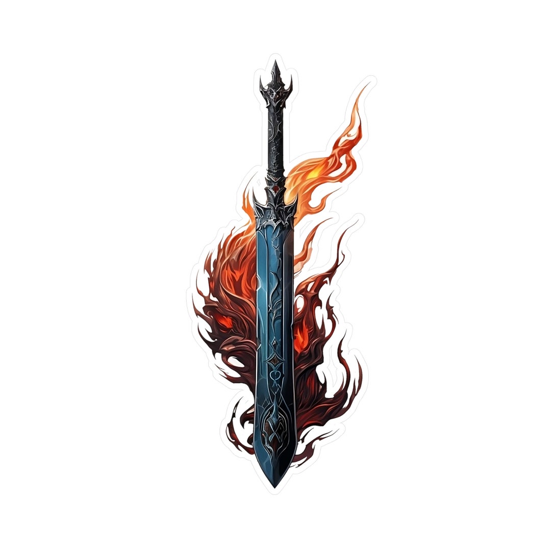 Demon Sword Water Resistant Decal, Souls-like Gamer Sticker, Womens ...