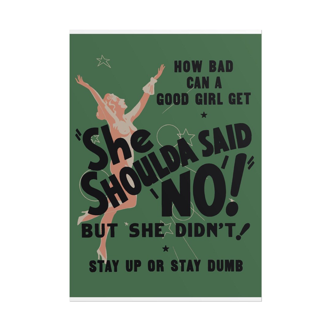 Restored Vintage Marijuana Poster, 'she Shoulda Said No', Stoner Decor ...