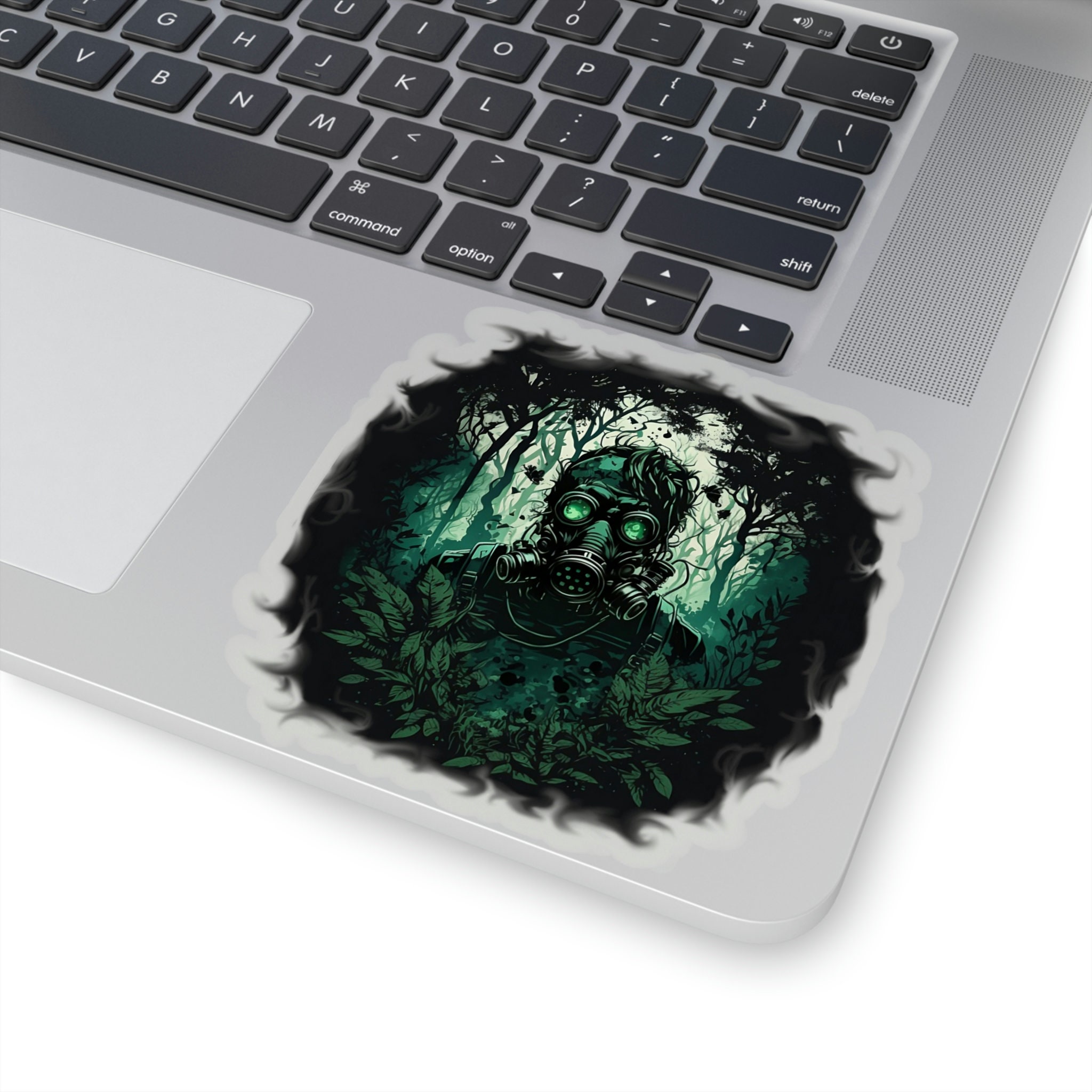 Apocalypse Gas Mask Sticker, Dark Foggy Anime Zombie Forest Decal, Mens ...